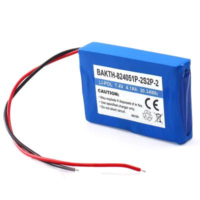 China BAKTH-824051P-2S2P-2 7.4V 4.1Ah Hot Sale Rechargeable Lithium Polymer Battery Pack Customized Lithium Ion Batteries for sale