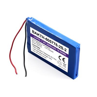 China Factory Hot Sales Battery BAKTH-605776P-2S-2 2500mah 7.4v Rechargeable Li-pol Battery for sale