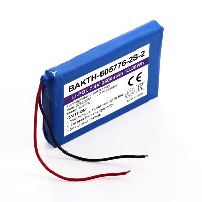 China Factory Hot Sales Battery BAKTH-605776P-2S-2 2500mah 7.4v Rechargeable Li-pol Battery for sale