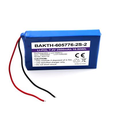 China Factory Hot Sales Battery BAKTH-605776P-2S-2 2500mah 7.4v Rechargeable Li-pol Battery for sale