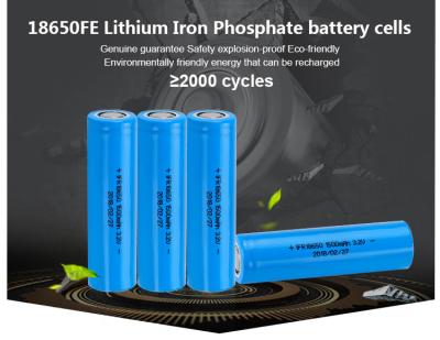 China 18650E Rechargeable Lithium Batteries IFR Lifepo4 Battery 3.2 V 1500mah For Electric Skateboard for sale