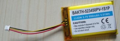 China Power Tool Batteries BAKTH-523450PV-1S1P 3.7V 950mAh Real Capacity Lithium Polymer Battery Pack for sale