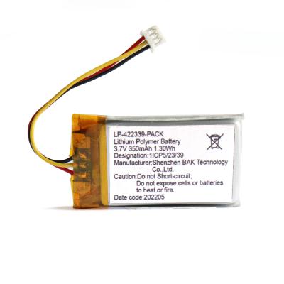 Cina Ricaricabile batteria Lipo piccola 422339 3.7V 350mAh batteria al litio polimero pacchetto per elettrodomestici in vendita