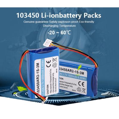 China 103450AR2-1S-3M  Li Ion 3.7V 1800mAh Prismatic Lithium Ion Battery for Consumer Electronics for sale