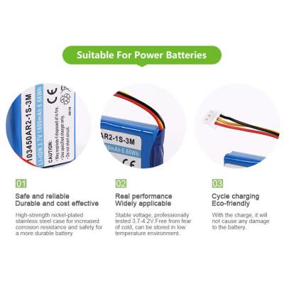 China 103450AR2-1S-3M  Li Ion 3.7V 1800mAh Prismatic Lithium Ion Battery for Consumer Electronics for sale