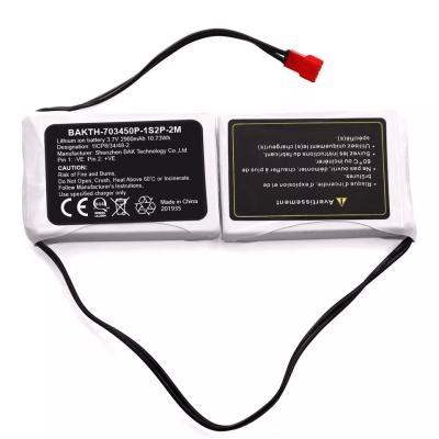 China Snow / Ski Boots Use Rechargeable Li-polymer Battery 703450P 1S2P 3.7V 2900mAH Lithium Ion Battery Pack for sale