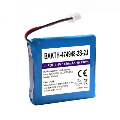 China Factory Made Recharge 7.4 Volt Battery 02820126 1450mAh Lithium Battery Manufacturing Line 10.73Wh Rechargeable Lipo Battery for sale
