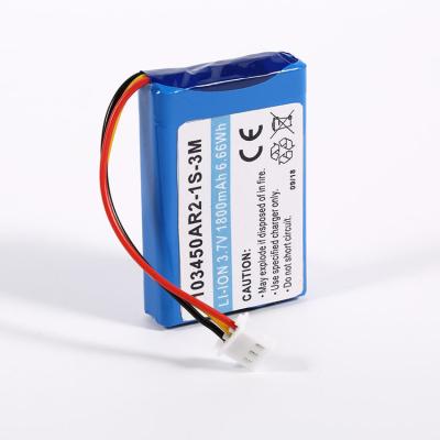 China Led Flash Light IOT Lithium Battery Pack BAKTH-103450AR2-1S-3M 3.7V 1800mAh Real Capacity Li Ion Batteries for sale