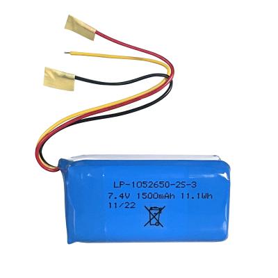 Cina Produttore Pacchetto personalizzato LP-1052650-2S-3 7.4V 1500mah Prezzo di fabbrica Batterie agli ioni di litio Pacchetto ricaricabile in vendita