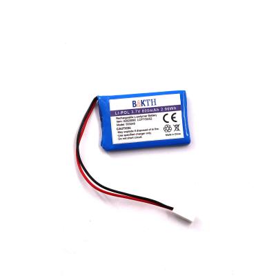 China Rechargeable Li-Polymer Batteries LP-553248-1S-2M  3.7V 800mAh Lithium Polymer Battery Pack for Home Applications for sale