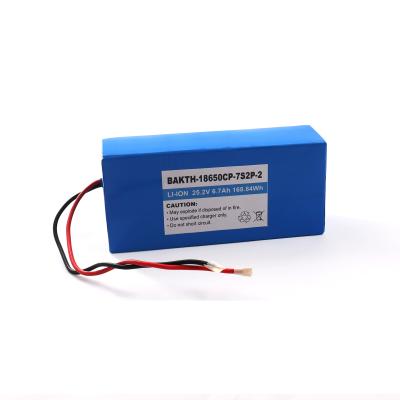 China Customized 25.2V 6700mah 18650 Battery Pack Storage Battery for Electric Bike Lithium Ion Batteries for sale
