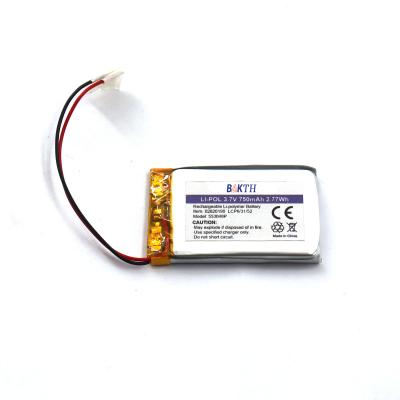 China 553048P-1S-2 3.7V 750mAh Battery Pack Lipo Li Ion Polymer Battery Pack for sale