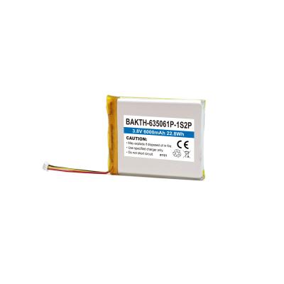 China Batería de polímero de li de 6000 mAh Celda 635061P 1S2P 3.8V Batería recargable de polímero de li en venta