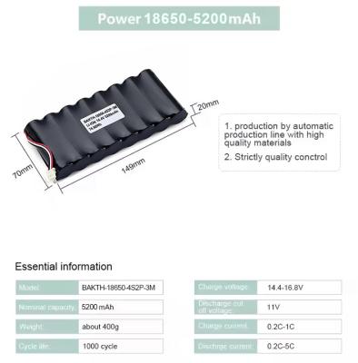 China Customized Lithium Ion Batteries 14.4V 5200mAh 18650 4S2P Rechargeable Li-ion Battery Pack for Electric Toys for sale