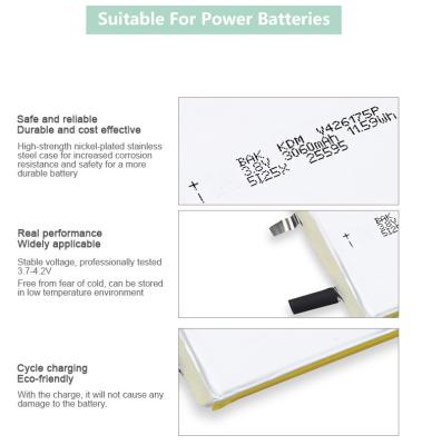 China 3.7V Rechargeable Li Ion Battery 3060MAh Li Polymer Cell With Customized Size for sale