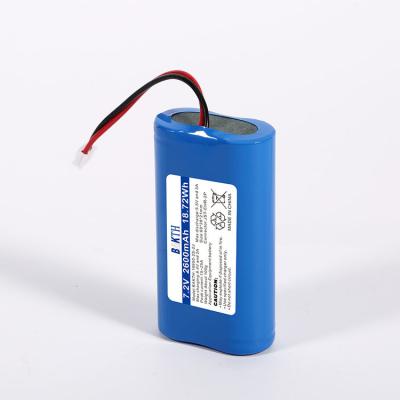 China High Rate 7.2V 2600mAh Li-Ion 18650-2S-2J Lithium Ion Battery Pack for Flashlight Use for sale