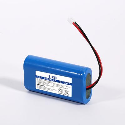 China High Rate 7.2V 2600mAh Li-Ion 18650-2S-2J Lithium Ion Battery Pack for Flashlight Use for sale