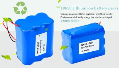중국 OEM 커스터마이징 가능한 리온 이온 배터리 팩 18650 3S1P 3S2P 3S4P 3S7P 11.1V 전용 리?? 배터리 4800mAh 판매용