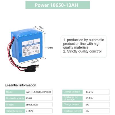 China Custom Golf Carts Use Li Ion Battery Packs High Power BAKTH-18650-5S5P-3DC 18V 13Ah Rechargeable Lithium Battery Pack for sale