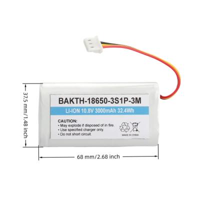 China 10.8V 3000mAh 18650 3S1P Lithium Battery Pack Cylindrical Lithium Ion Batteries for sale