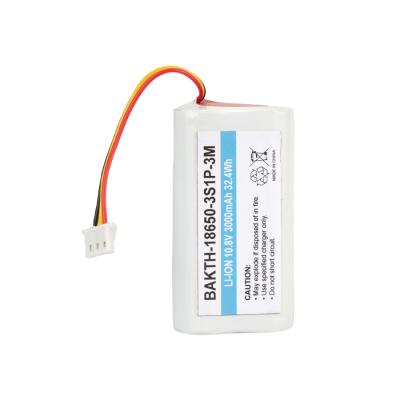 China 10.8V 3000mAh 18650 3S1P Lithium Battery Pack Cylindrical Lithium Ion Batteries for sale