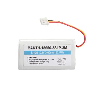 China 10.8V 3000mAh 18650 3S1P Lithium Battery Pack Cylindrical Lithium Ion Batteries for sale