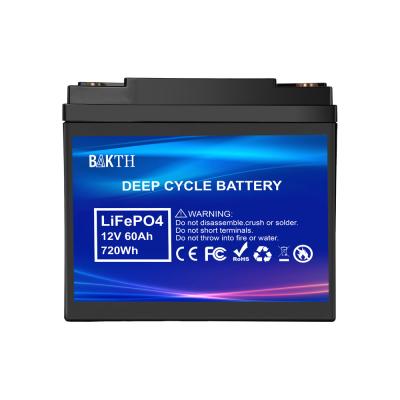 Cina Pacco batteria LiFePo4 ad alta durata ciclica, ricaricabile, portatile, 12,8V 60Ah in vendita