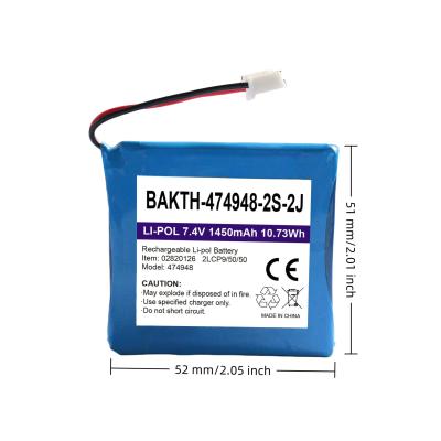 China 474948 Li Polymer Battery Pack 7.4V 1450mAh ODM With Advanced Technology for sale
