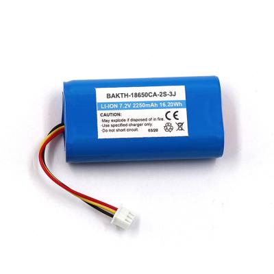 China 7.2V Lithium Ion Battery Pack 2250mAh Rechargeable 2S1P BAKTH-18650CA-2S-3J for sale