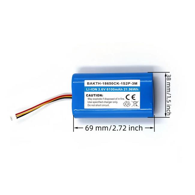 18650 LED Light Lithium Ion Battery Bank 1S2P 3.6V 6100mAh With ...
