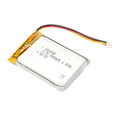 China 3.7V Li Polymer Battery Pack BAKTH-103450P-1S1P 1850mAh Home Rechargeable Battery Pack for sale