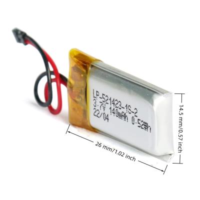 Cina LP-521423-1S-2 Batteria Li-Polimero 3.7V 160mAh Ricaricabile per Cuffie Bluetooth in vendita