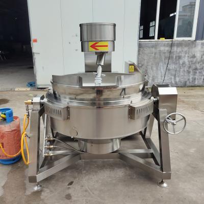 China 500L Industrial Gas Steam Jacketed Kettle 304 Stainless Steel Large Capacity Cooking Pot Food Factory Equipment for sale