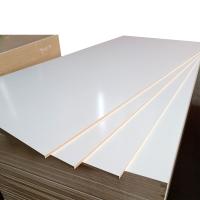 Quality 18mm UV Glossy White Laminated Melamine MDF Plywood Panel E1 Formaldehyde Wood for sale