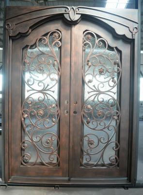China Hand Forged Wrought Iron Entry Door for sale