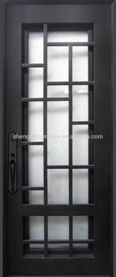 China Hand Forged Wrought Iron Entry Door(Modern Door) for sale