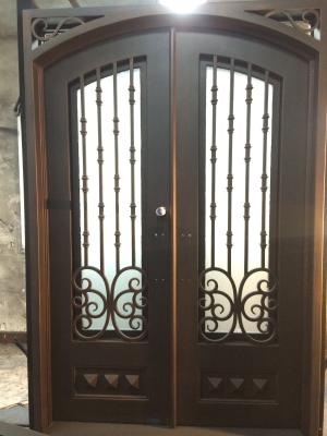 China Wrought iron door with copper finish for sale