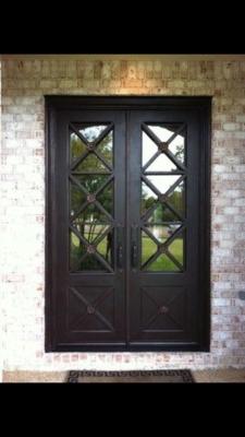 China HOT SALE Square Top Double Iron Entry Door for sale