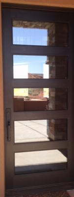China Wrought Iron Single Door With Square Top for sale