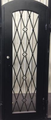China Wrought Iron Single Door With Square Top for sale