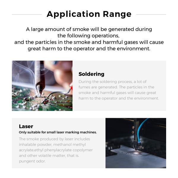 80W Solder Fume Extractor Unit FES80S For Mobile Phone Repair Silk Screen Printing