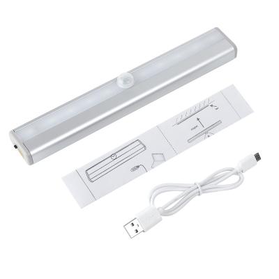 China DIY Stick-on Anywhere Portable 10 LED Wireless Motion Sensing Closet Cabinet LED Night Light for sale