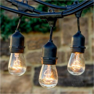 China 7m 15m Outdoor LED String Lights Waterproof E26 E27 ST45 2W LED Retro Edison Filament Bulb Street Garden Patio Holiday L for sale