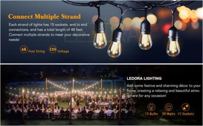 China 100Ft G40 Globe String Lights with Bulbs ,Outdoor Market Lights for Indoor/Outdoor Commercial Decor for sale