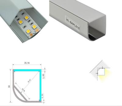 China LED aluminum extrusion profile 1/2/3 meter length U type Corner aluminum led profiles made from shenzhen for sale