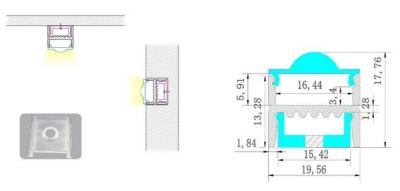 China U V shape aluminum extrusion LED profiles for  stors cabinet LED extrusion profiles milky diffuser housing for sale