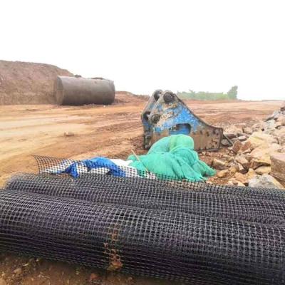 Cina Manutenzione autostradale tappetino nero e bianco con rete di plastica biassiale stabile in vendita