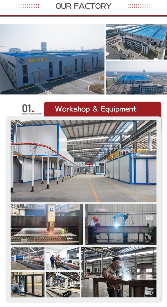 Interior view of containerized generator set