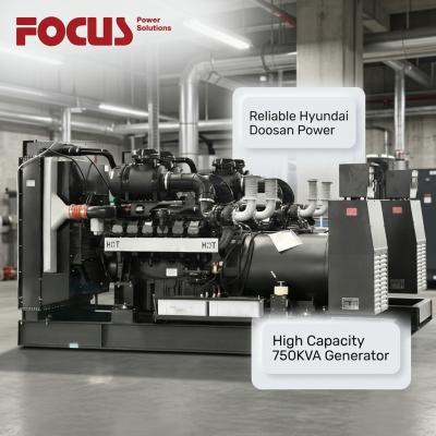 China HYUNDAI DOOSAN 750KVA Open Type Diesel Generator Set with DP222LC Engine and 50/60HZ Frequency for sale