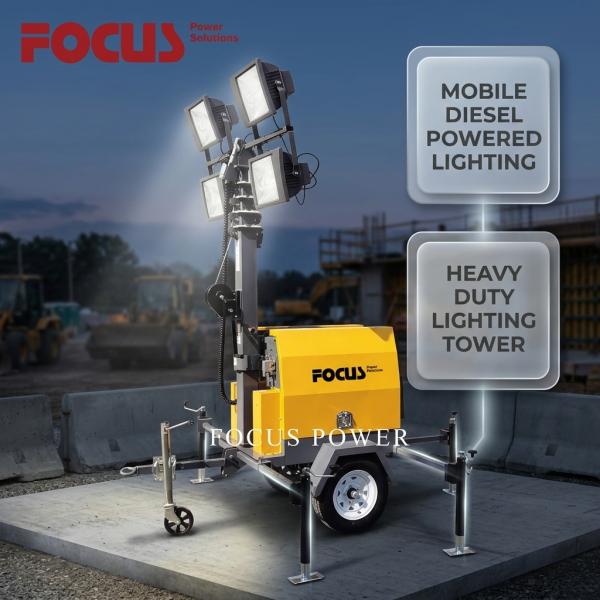 Quality 1000W Metal Halide Lamp Lighting Tower Mobile Structure Diesel Powered Design for sale